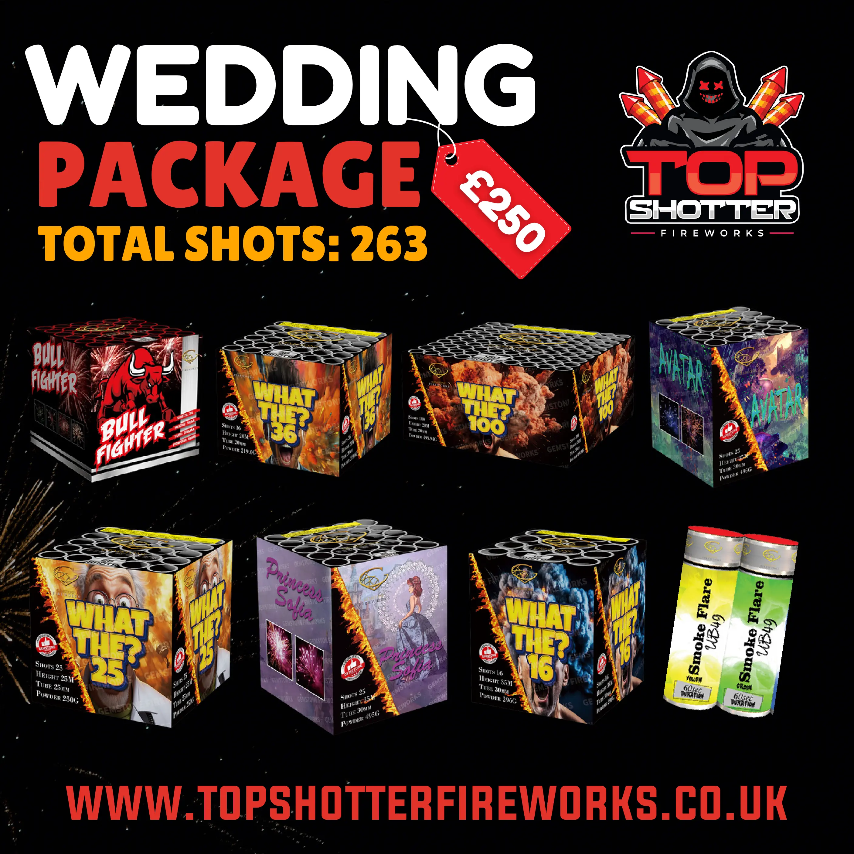Budget Wedding Fireworks – £250 Package